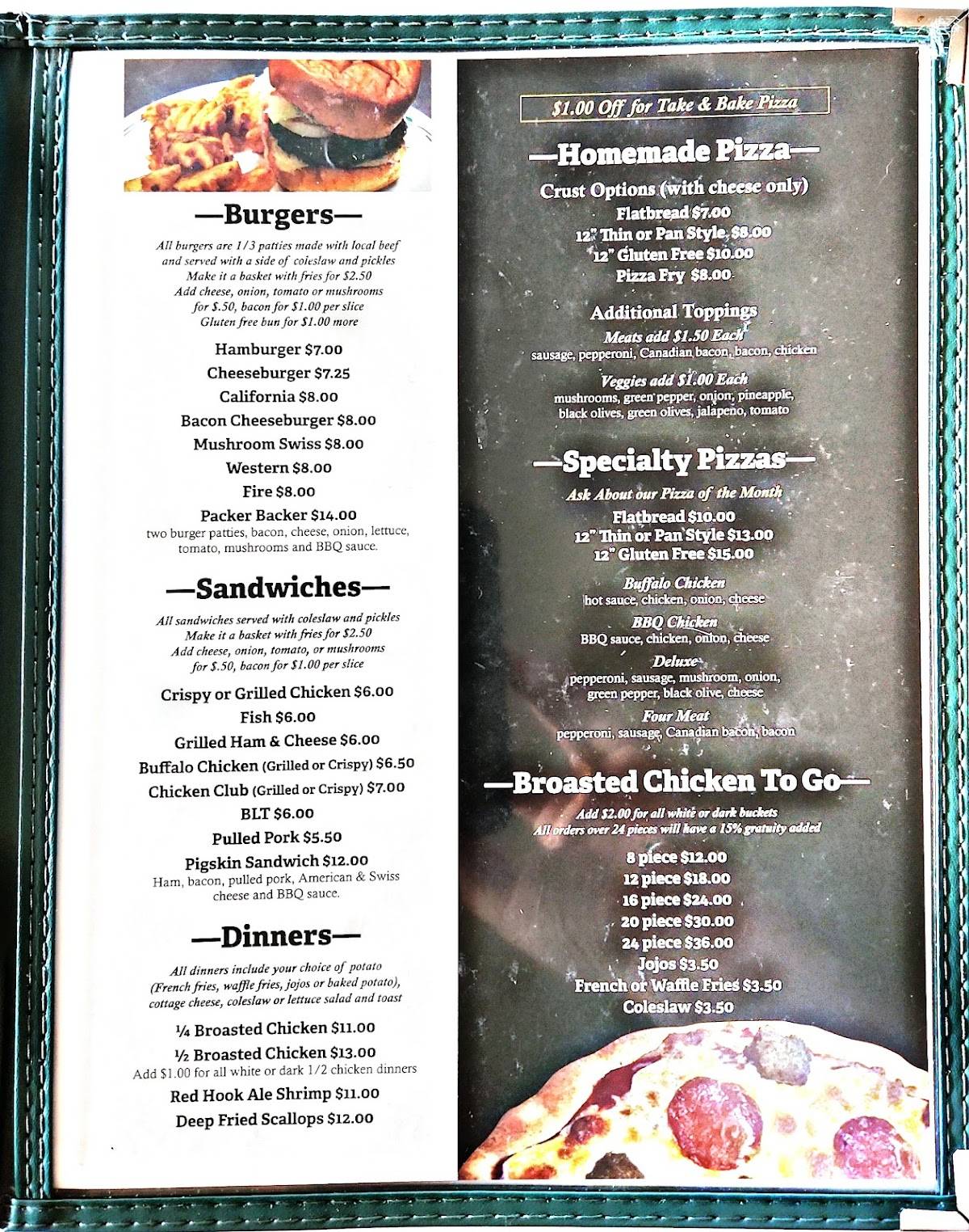 Menu at Gosnell's Packer Inn pub & bar, Prairie Farm