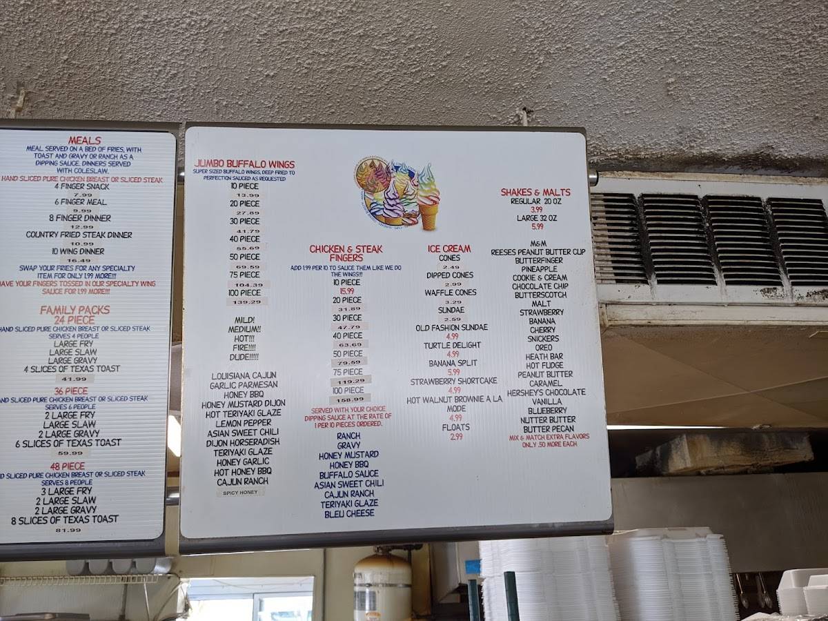 Menu at Grover's Fingers & Wings restaurant, Pensacola