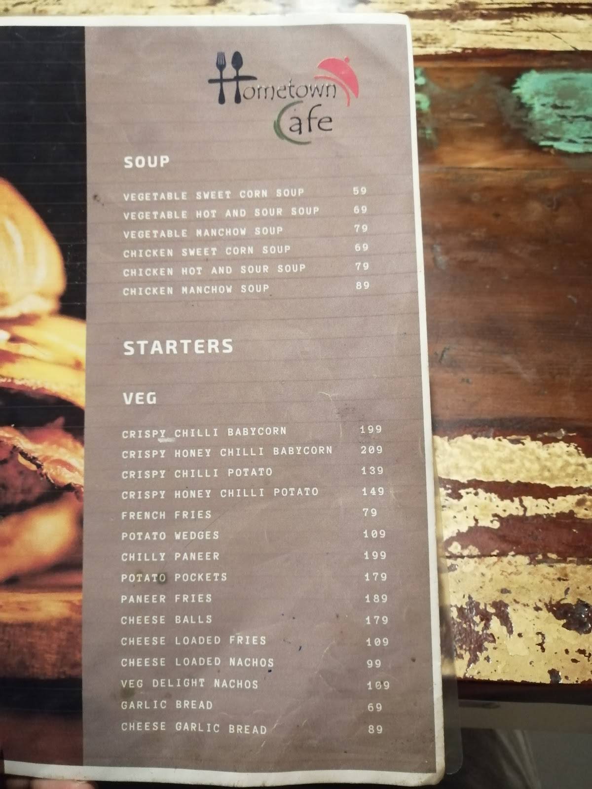 Menu at HOMETOWN CAFE, Duliajan
