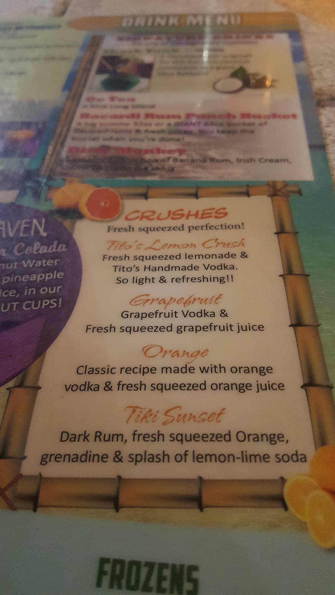 Menu at Hammerheads Bar & Grill, Ocean City