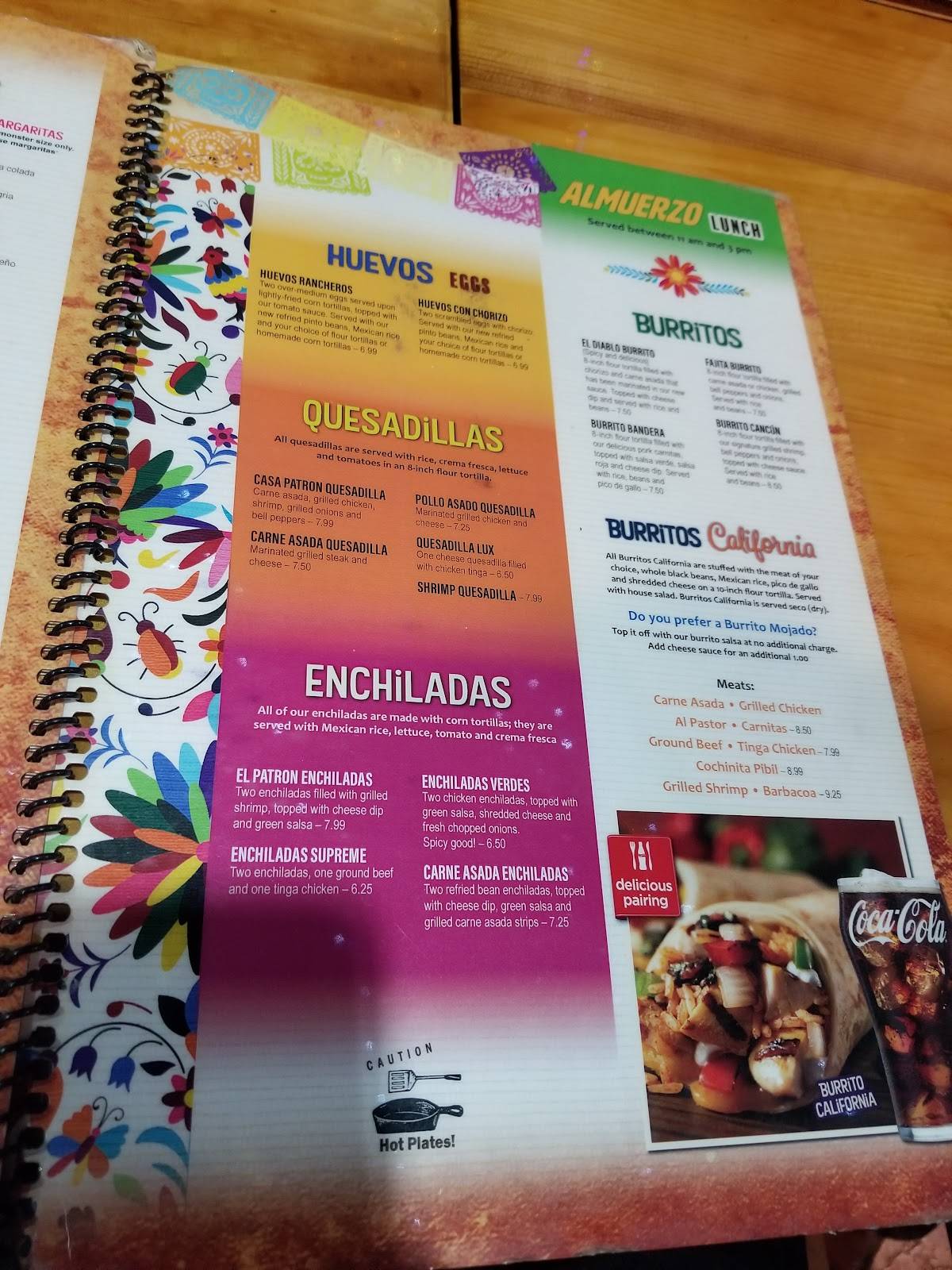 Menu at La Casa Del Patron restaurant, Havelock