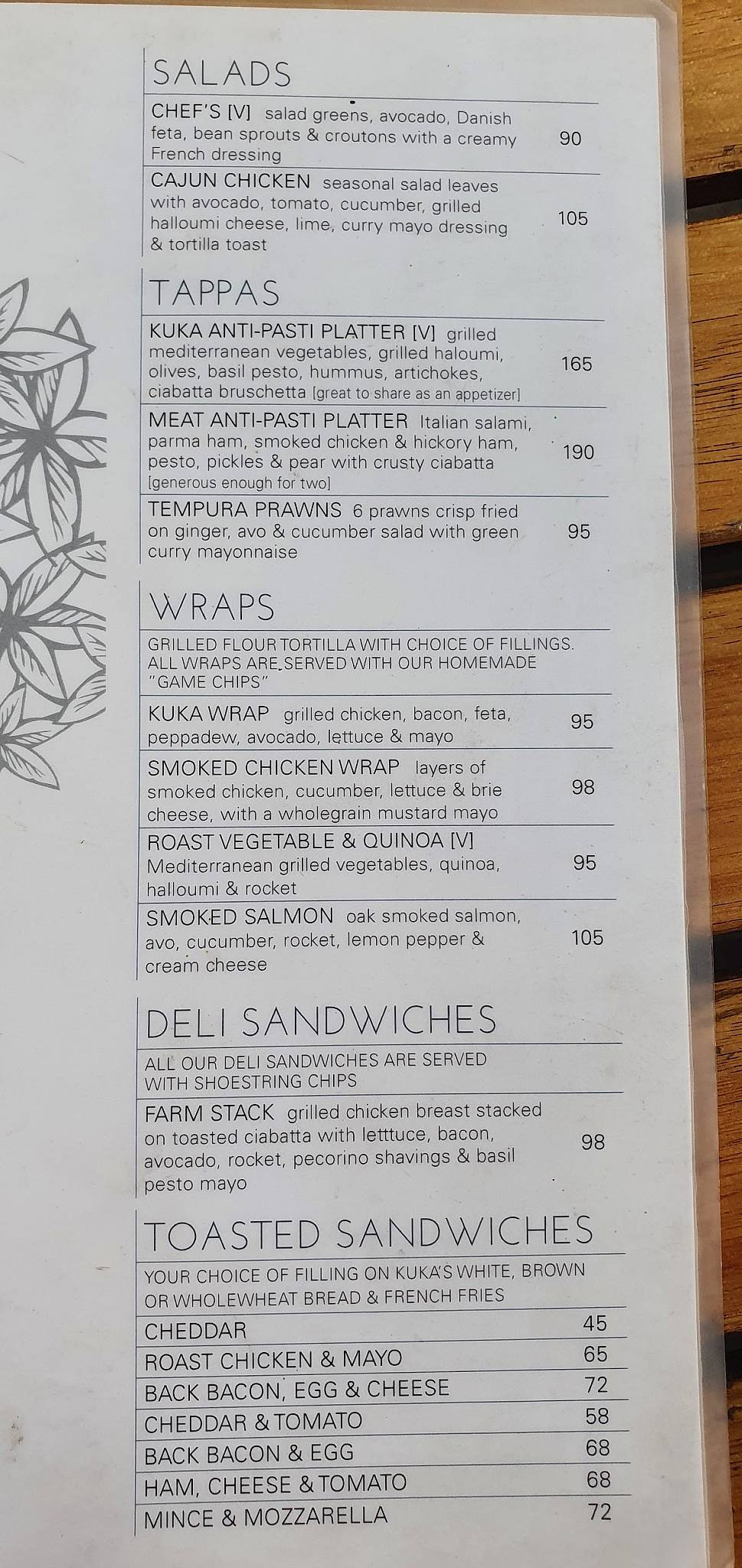 Menu at Kuka Restaurant & Cocktail Lounge, Hazyview