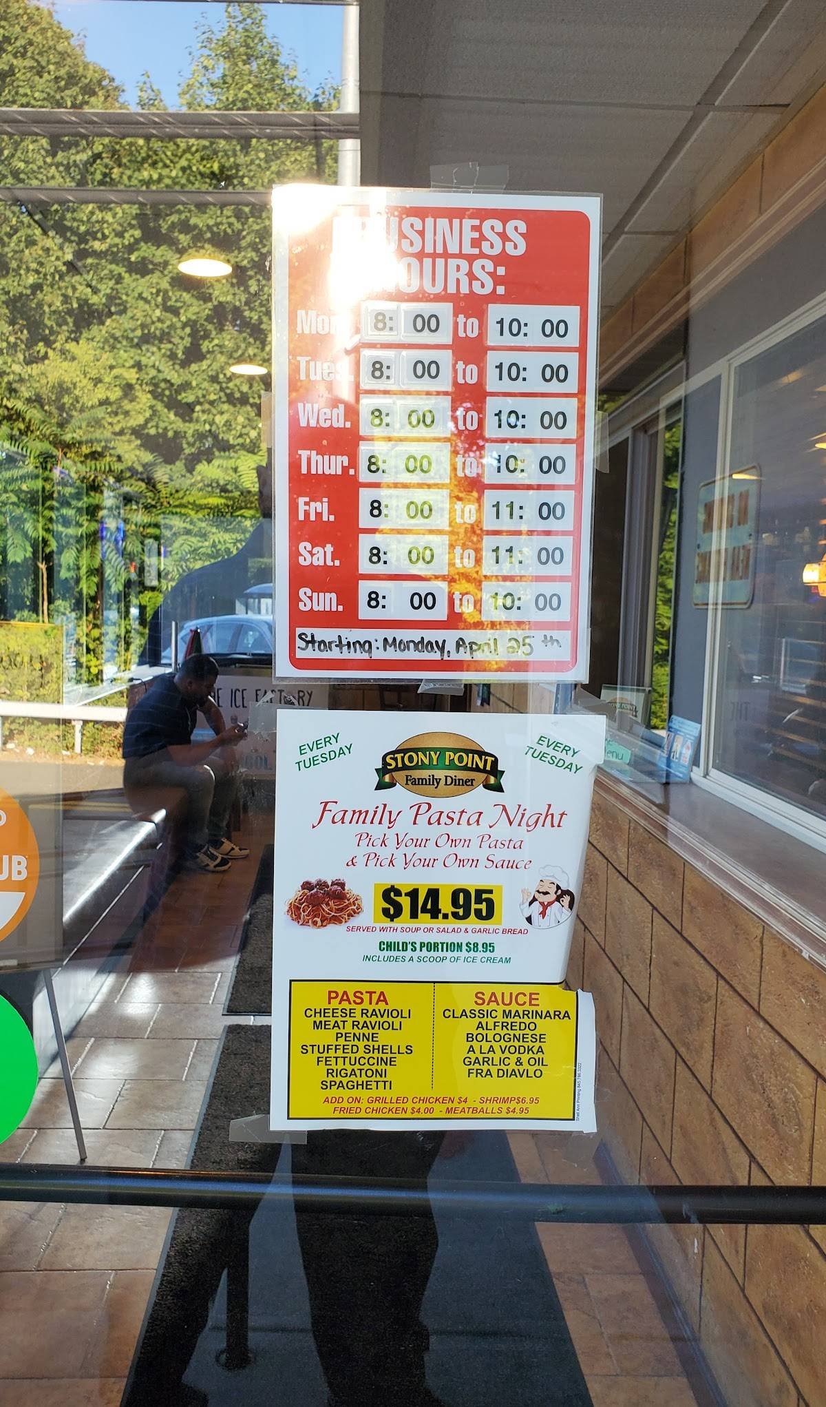 Menu at Stony Point Family Diner restaurant, Stony Point