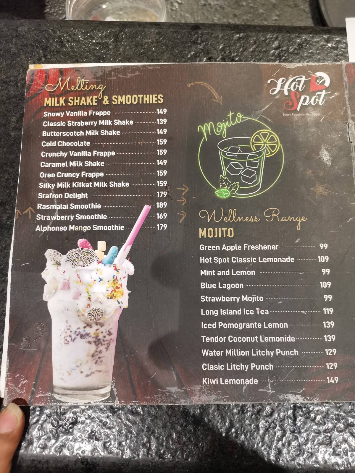 Menu at Hot Spot Cafe, Tirupati, Air Bypass Rd