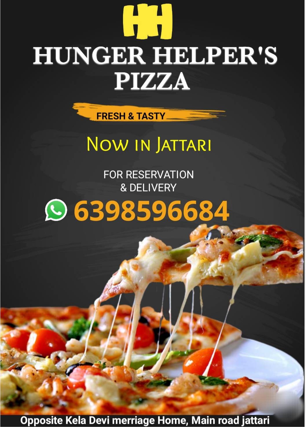 Menu at Hunger Helper's Pizza, Jattari