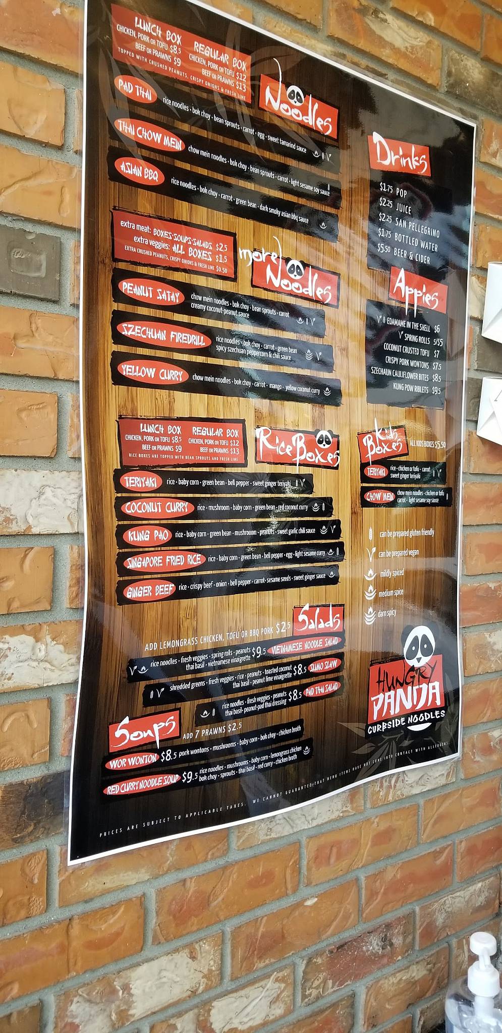 Menu at Hungry Panda restaurant, Salmon Arm