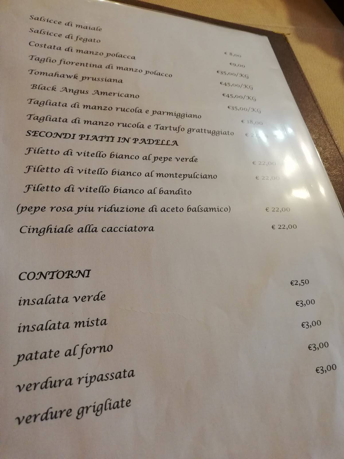 Menu da Il Rifugio ristorante, Celano