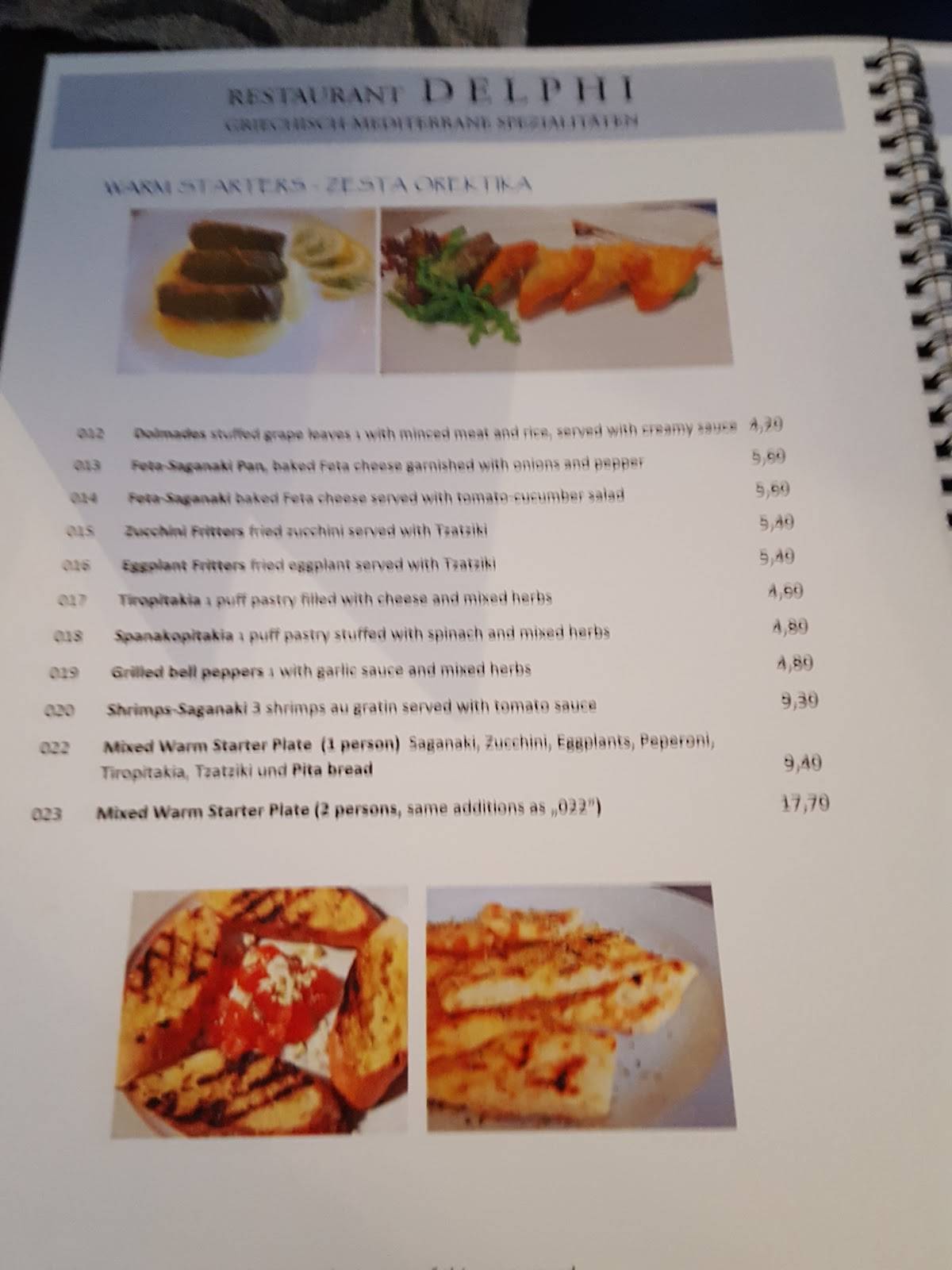 Speisekarte von Delphi Griechisches Restaurant, Ingolstadt