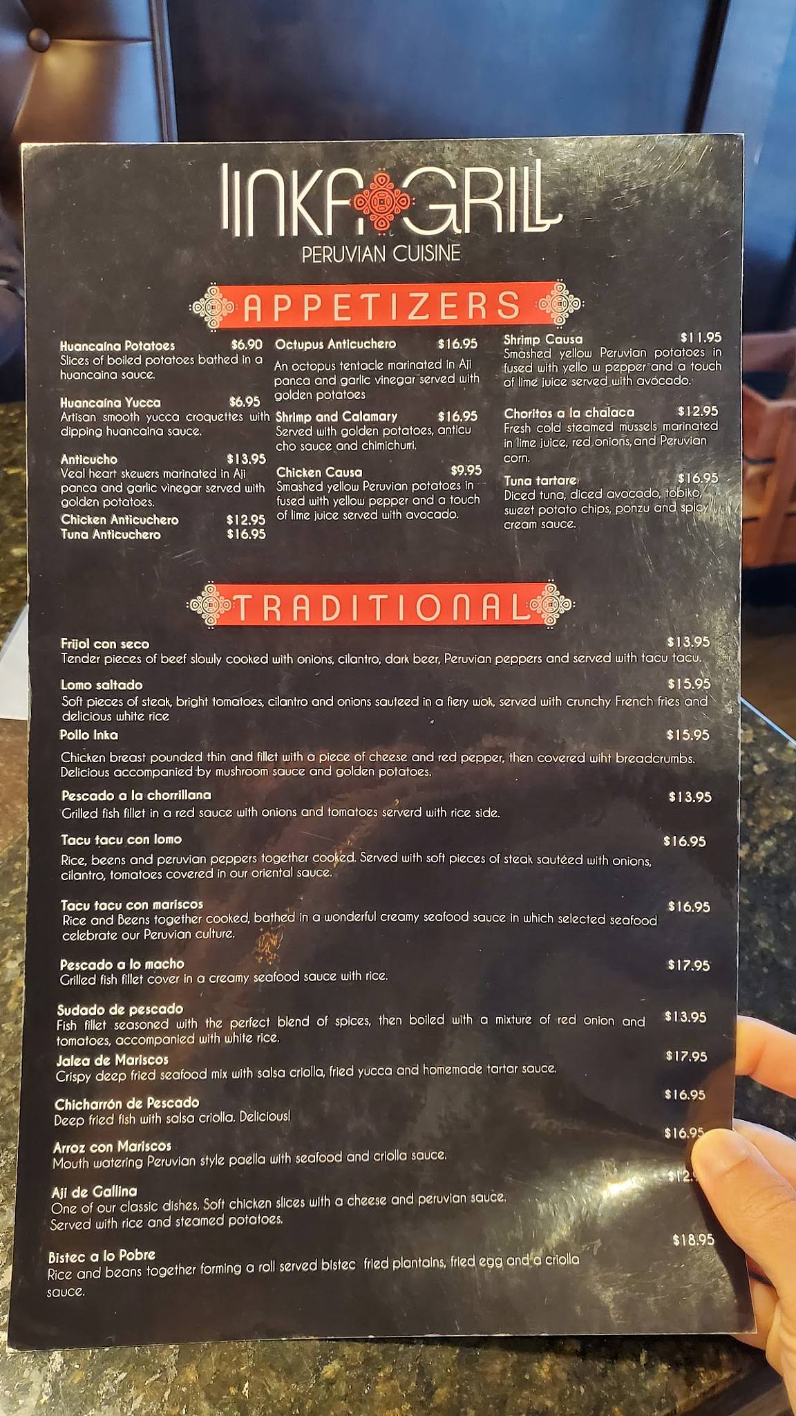 Menu at Inka Grill Peruvian Cuisine Roanoke VA restaurant, Roanoke ...