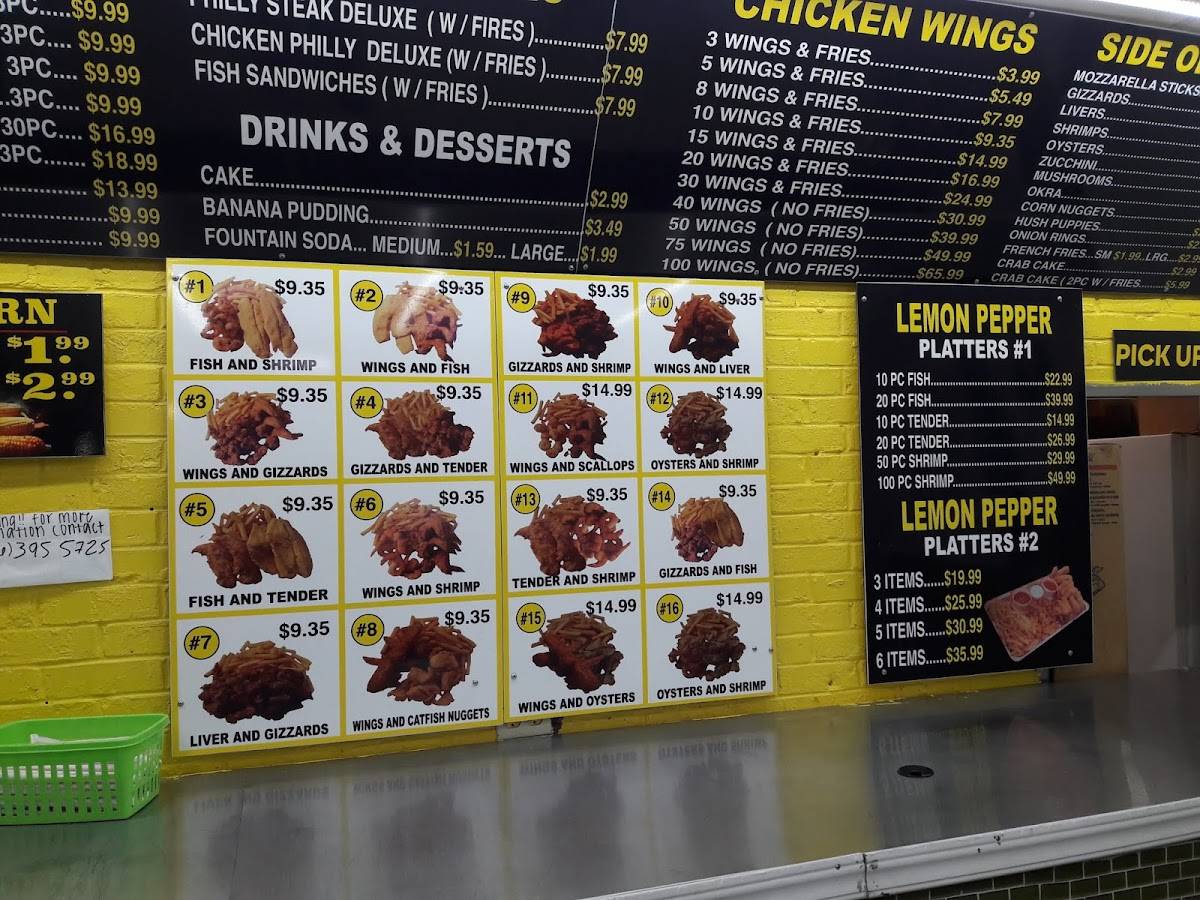 Menu at J LEMON PEPPER. Fish & Chicken restaurant, Jacksonville