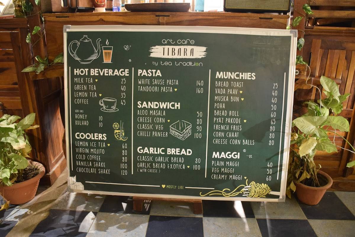 Menu at Art cafe Tibara by Tea Tradition, Jaipur, SB-1