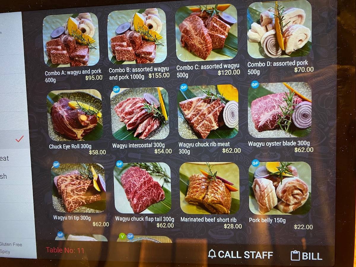 Menu at JANGO Korean BBQ Restaurant, Buddina