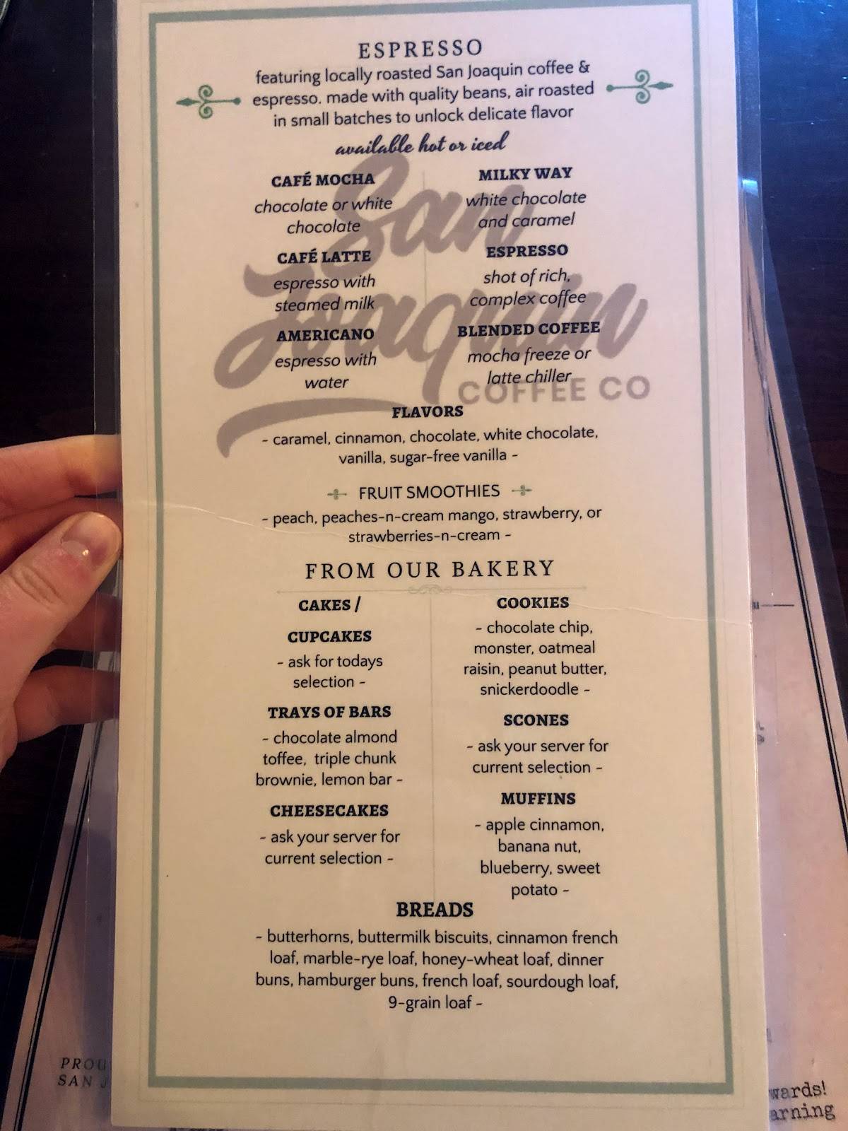 Menu at Jantz Café & Bakery, Atwater, 987 Bellevue Rd