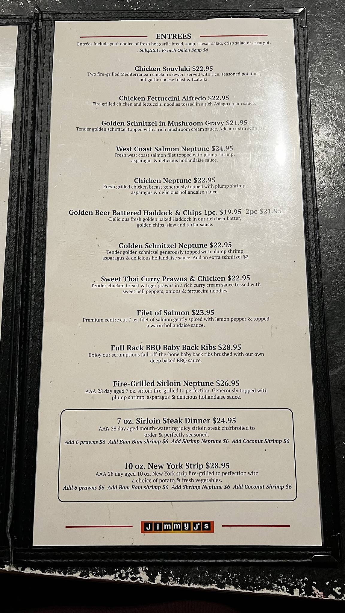 Menu at Jimmy J'S Grill restaurant, Chilliwack