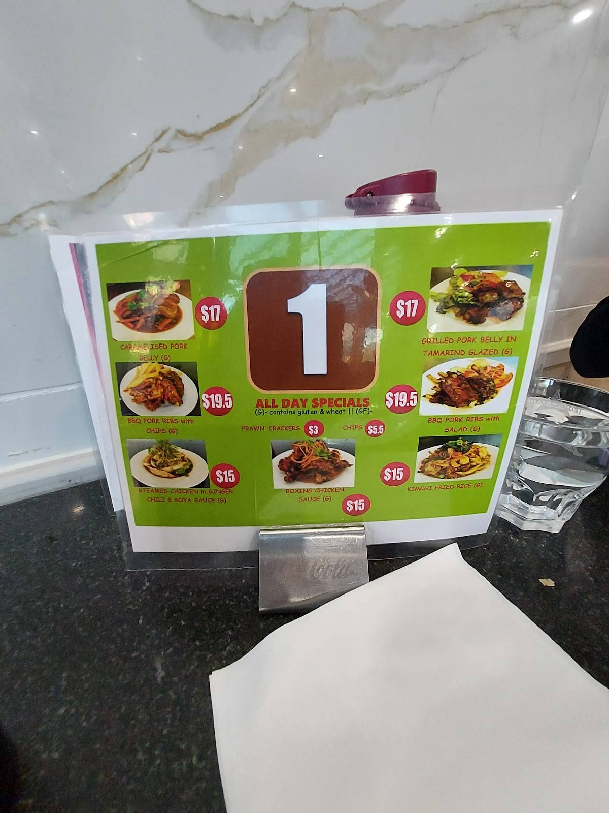 Menu at Kulcha restaurant, Joondalup