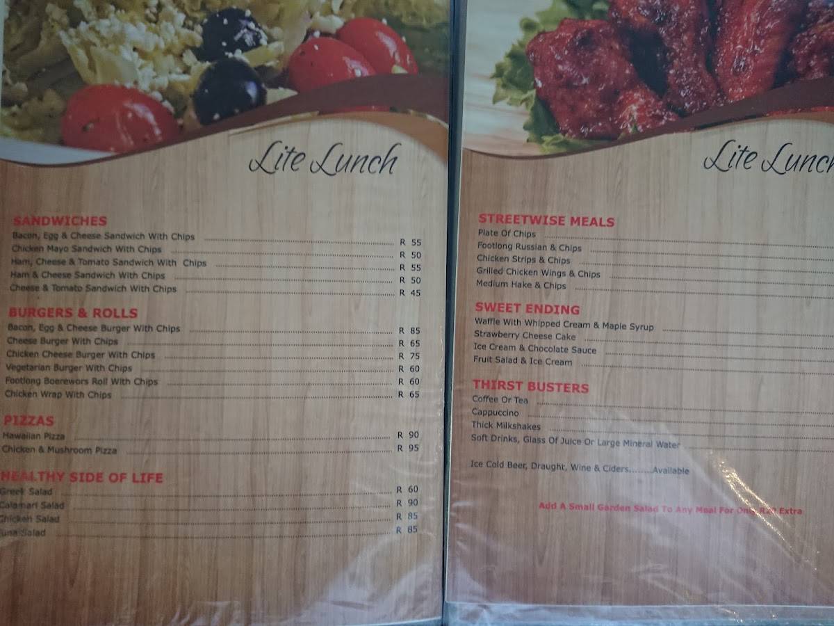 Menu at Kadisi Restaurant at Blyde Canyon, A Forever Resort, Matibidi