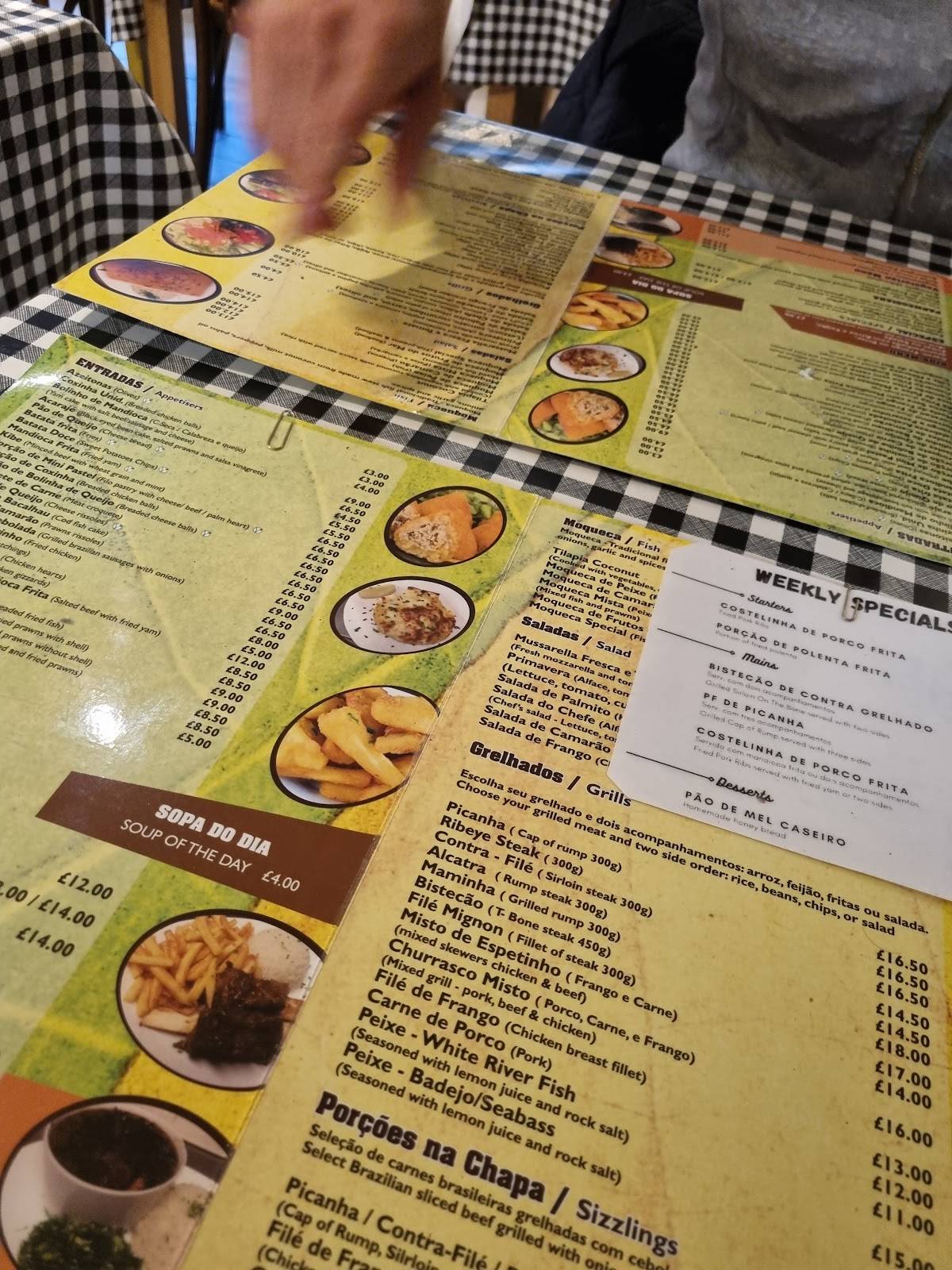 Menu at Kaipiras by Barraco, London