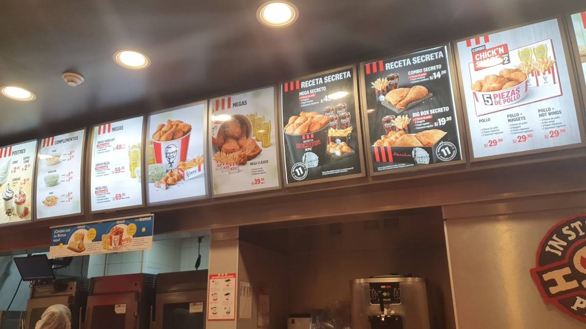 Carta del restaurante KFC, San Martín del Porres, Av. Perú 2138