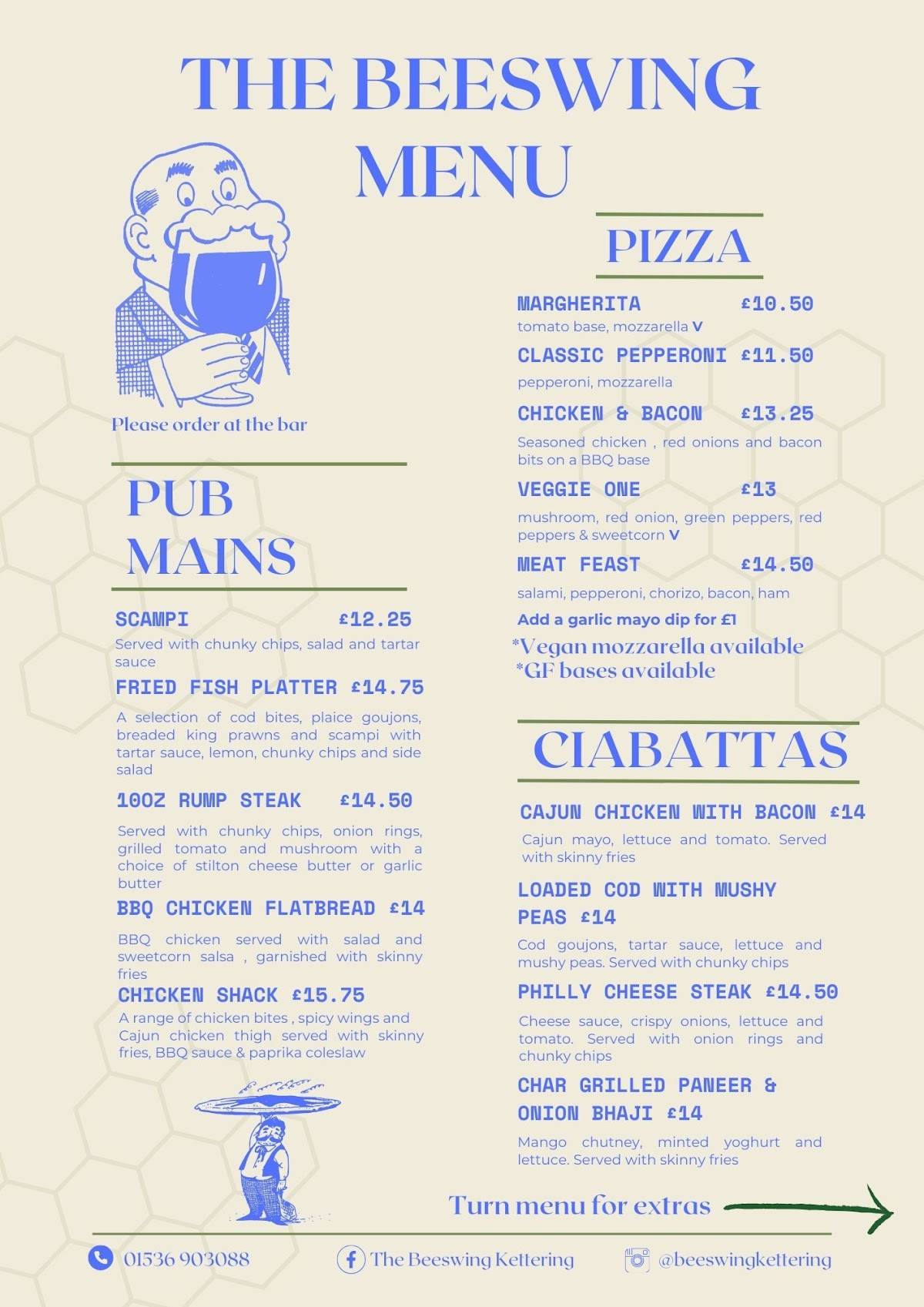 Menu at The Beeswing pub & bar, Kettering