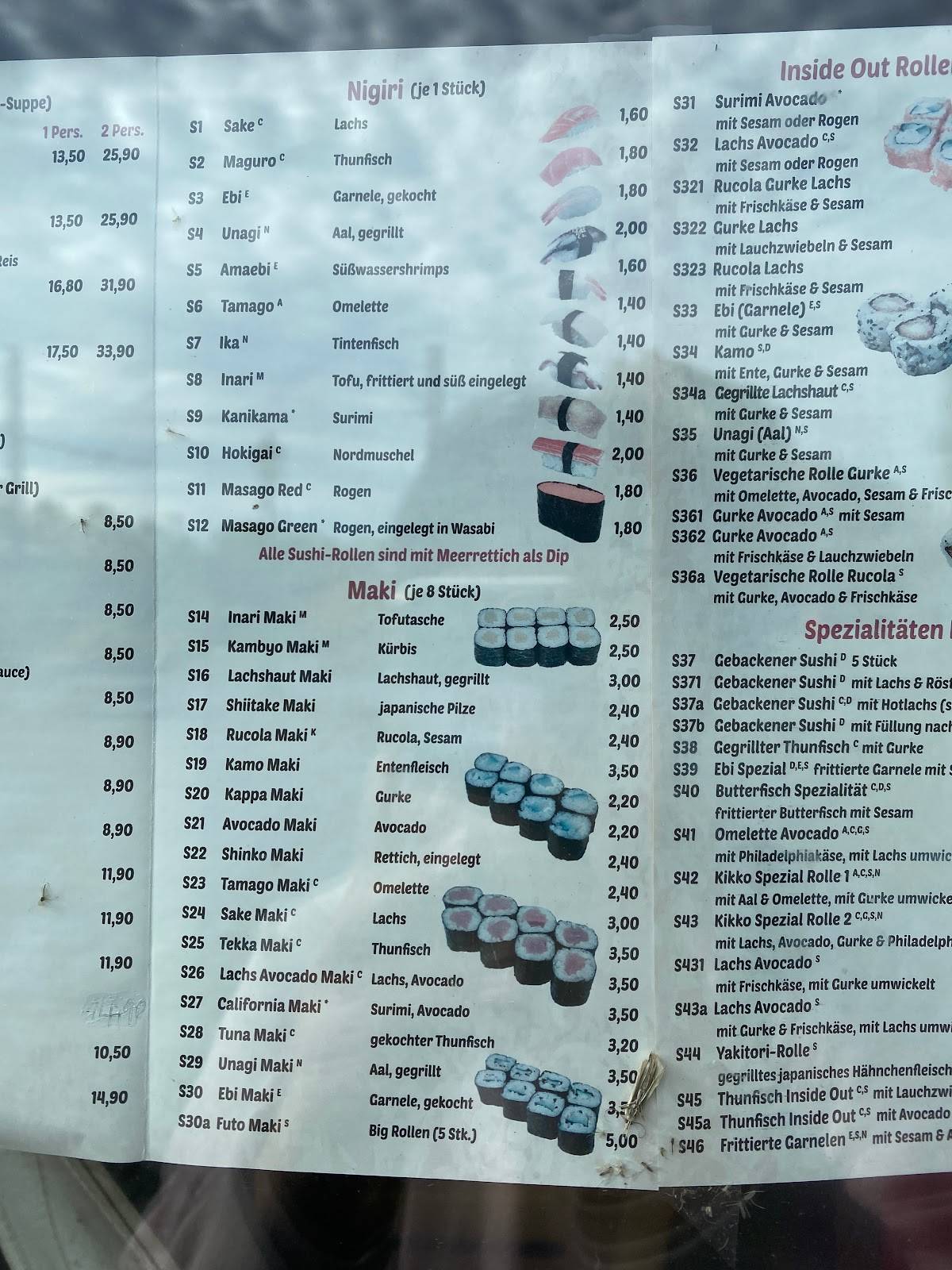 Speisekarte von Kikko Grill und Sushi restaurant, Berlin