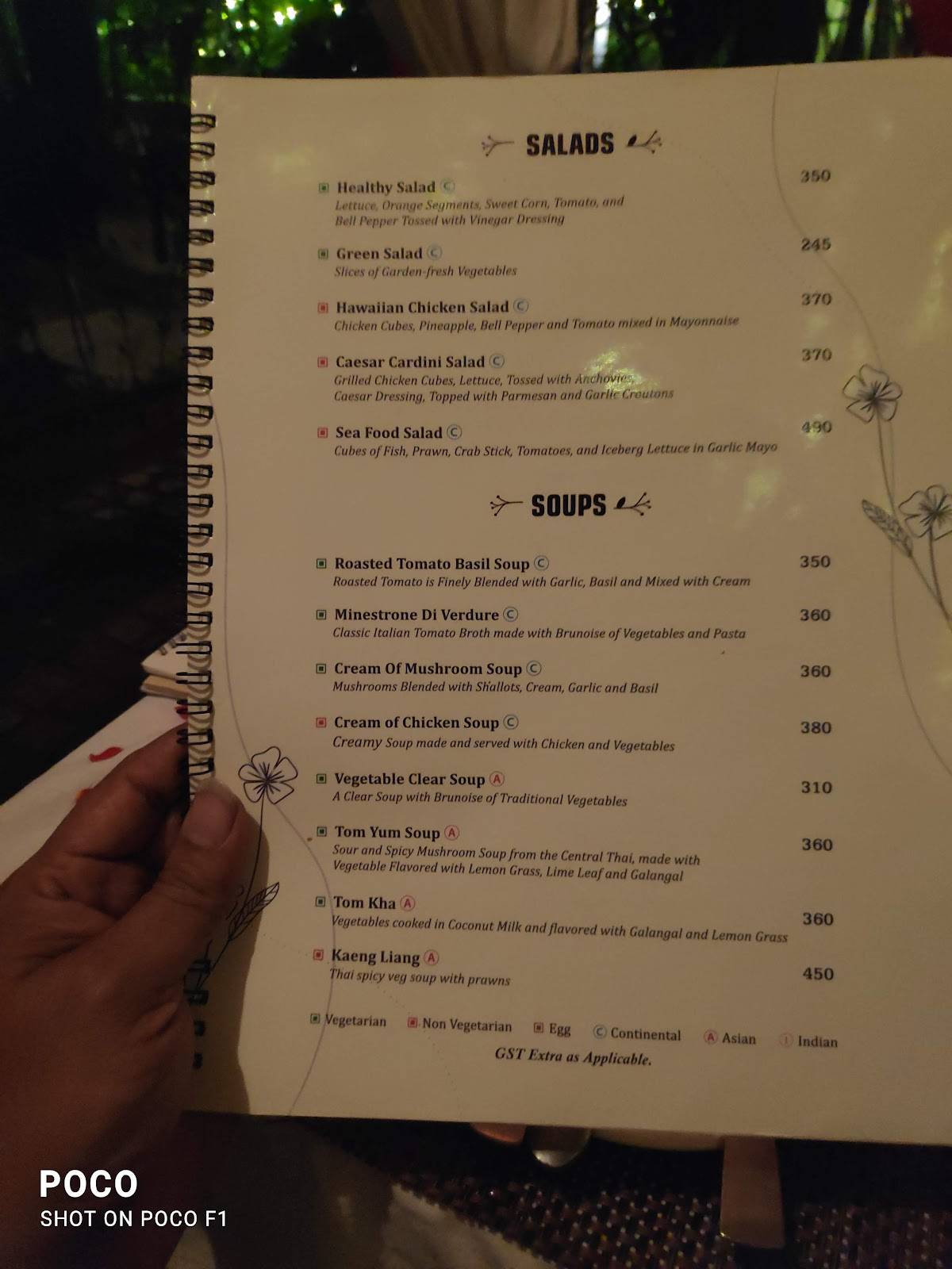 Menu at Kipling Cafe, Chennai, 16
