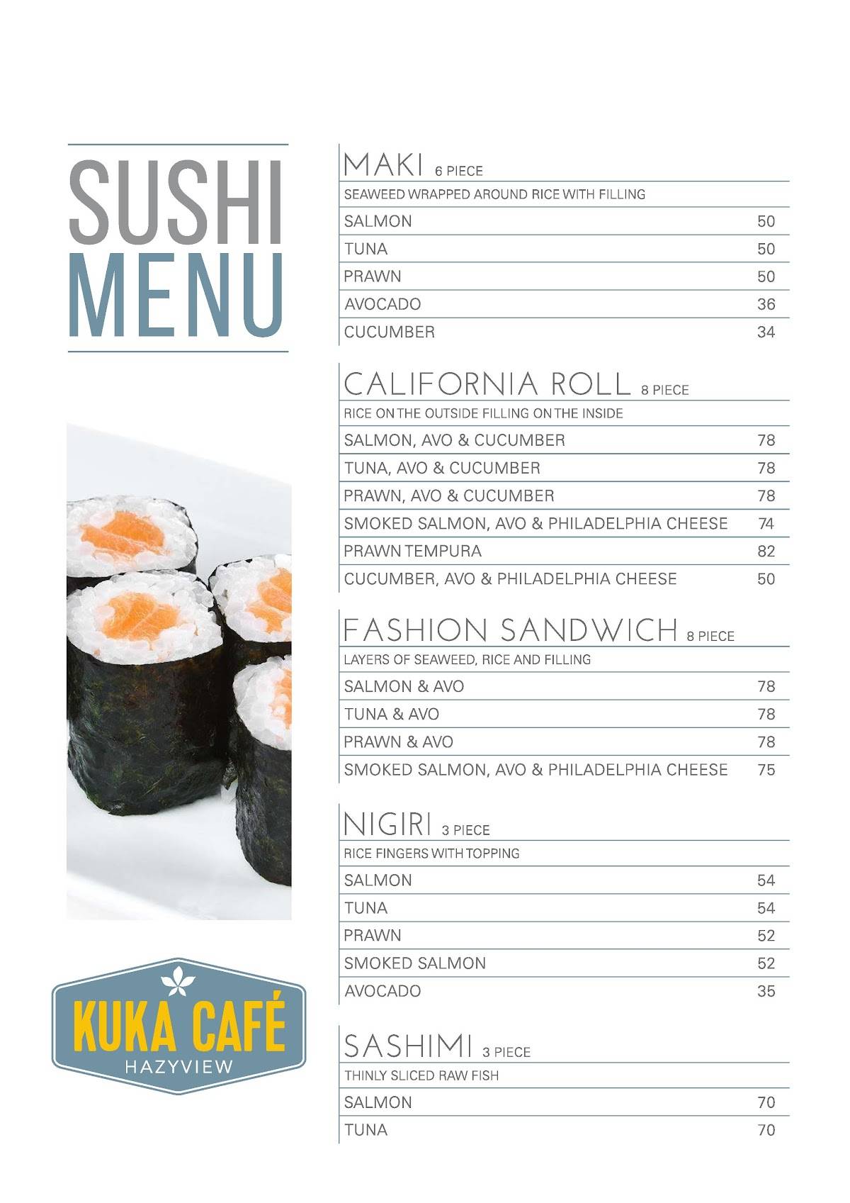 Menu at Kuka Restaurant & Cocktail Lounge, Hazyview