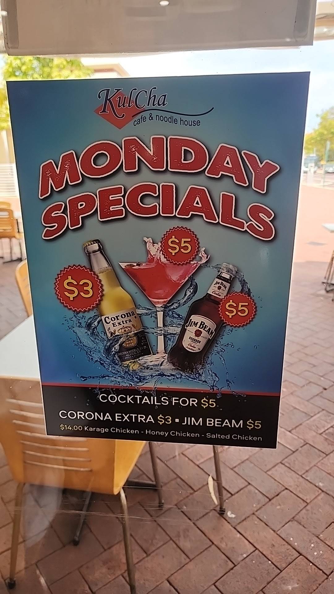 Menu at Kulcha restaurant, Joondalup