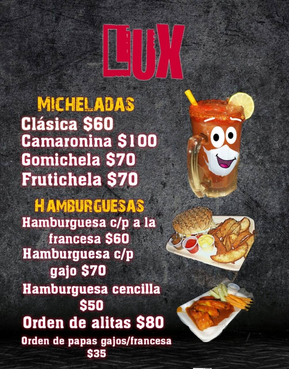Menu at LUX Micheladas pub & bar, Mexico