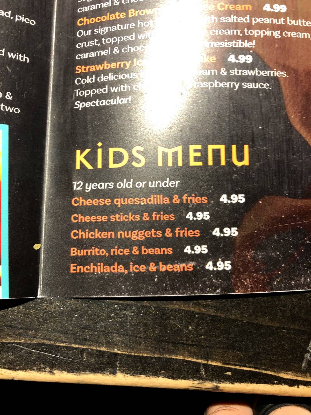 Menu at La Flama Mexican Restaurant, Snow Hill
