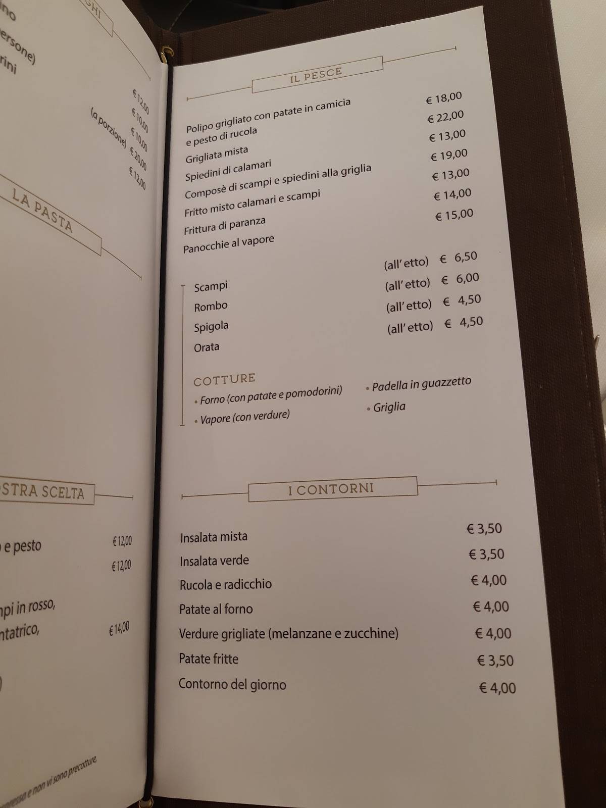 Menu da La Greppia ristorante, Civitanova Marche