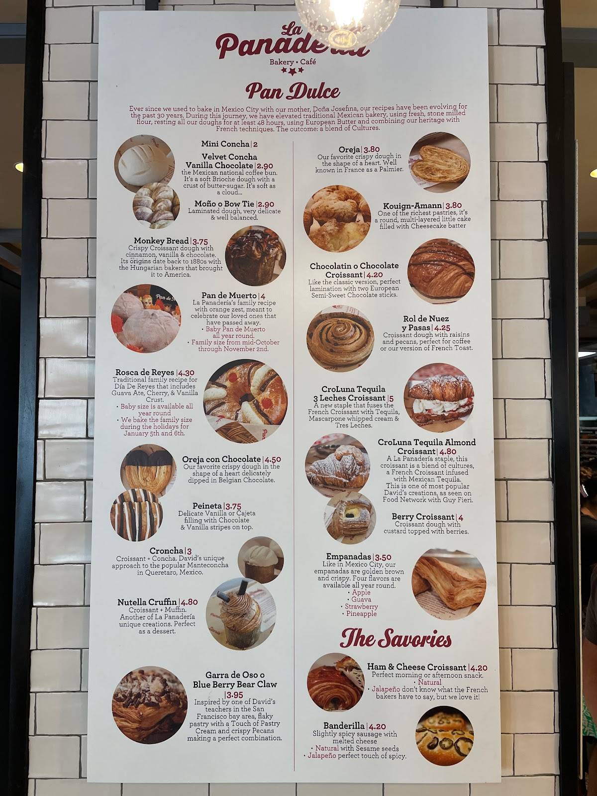 Menu at La Panadería Bakery Café, San Antonio, 301 E Houston St