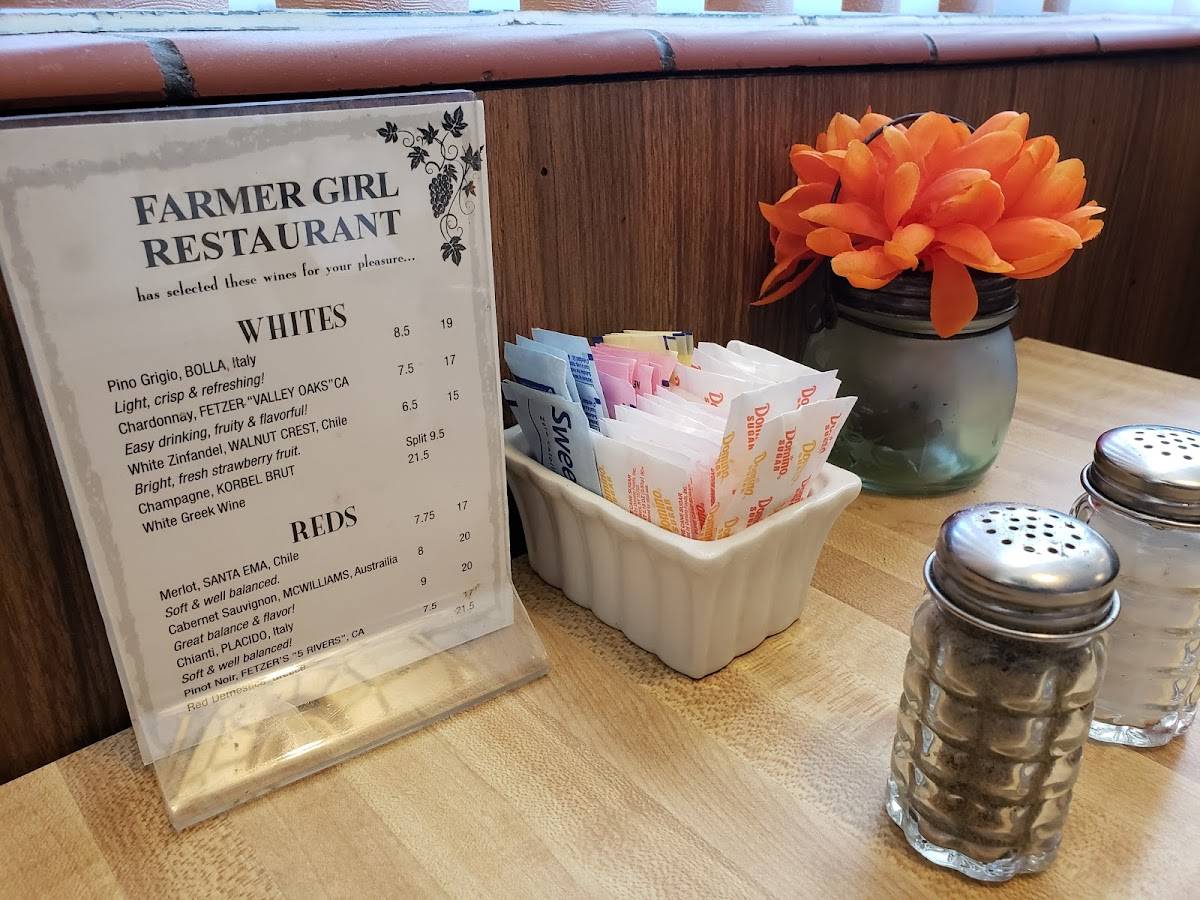 Menu at Farmer Girl Restaurant, Lake Worth