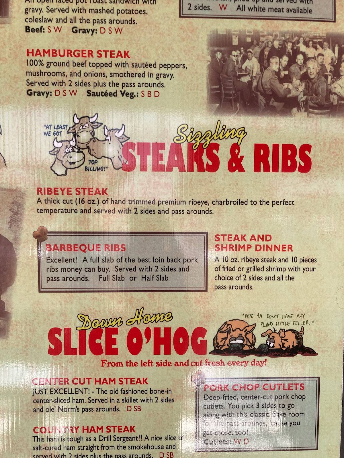 Menu at Lambert's Cafe, Foley, S McKenzie St