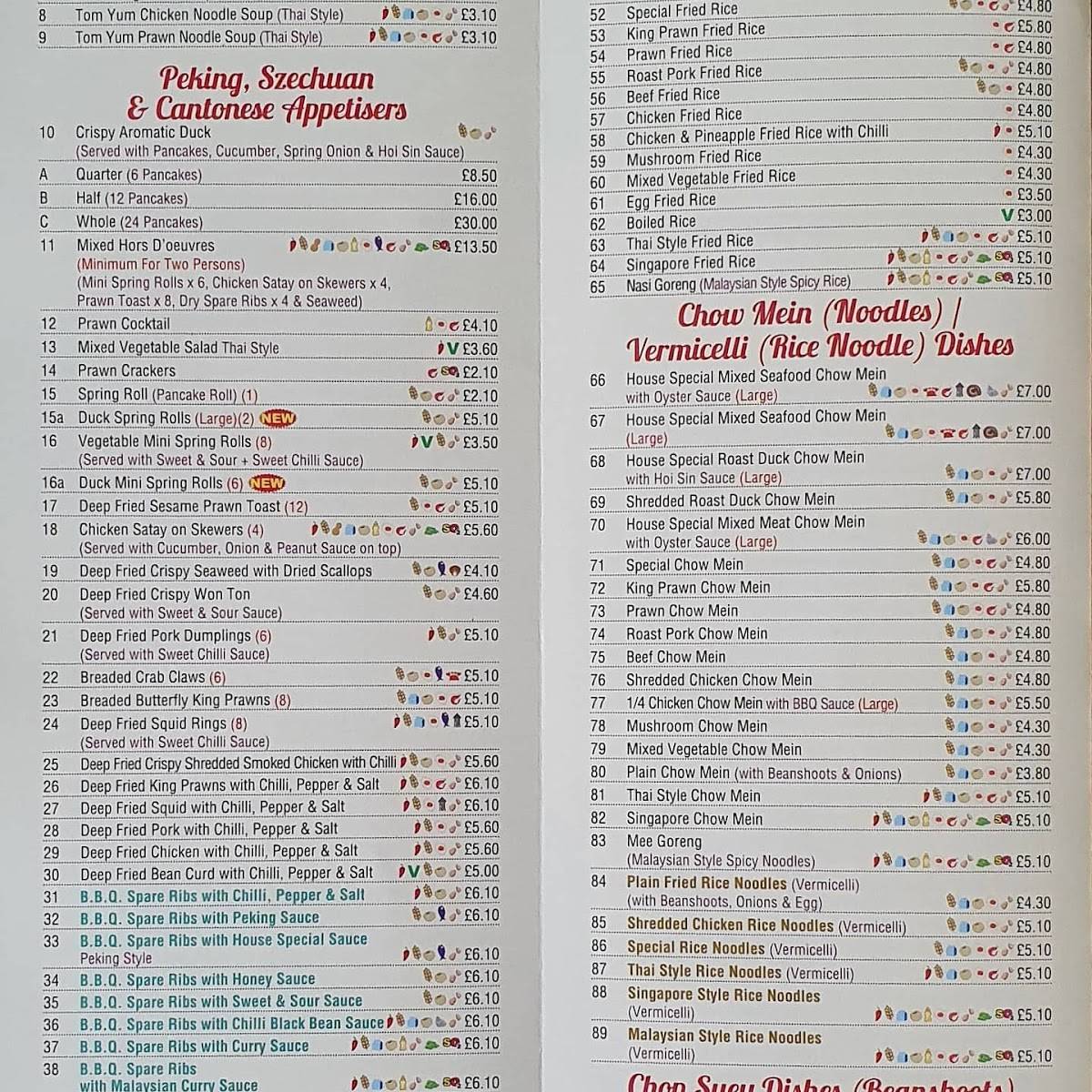 Menu at Lam's Garden fast food, Ashford