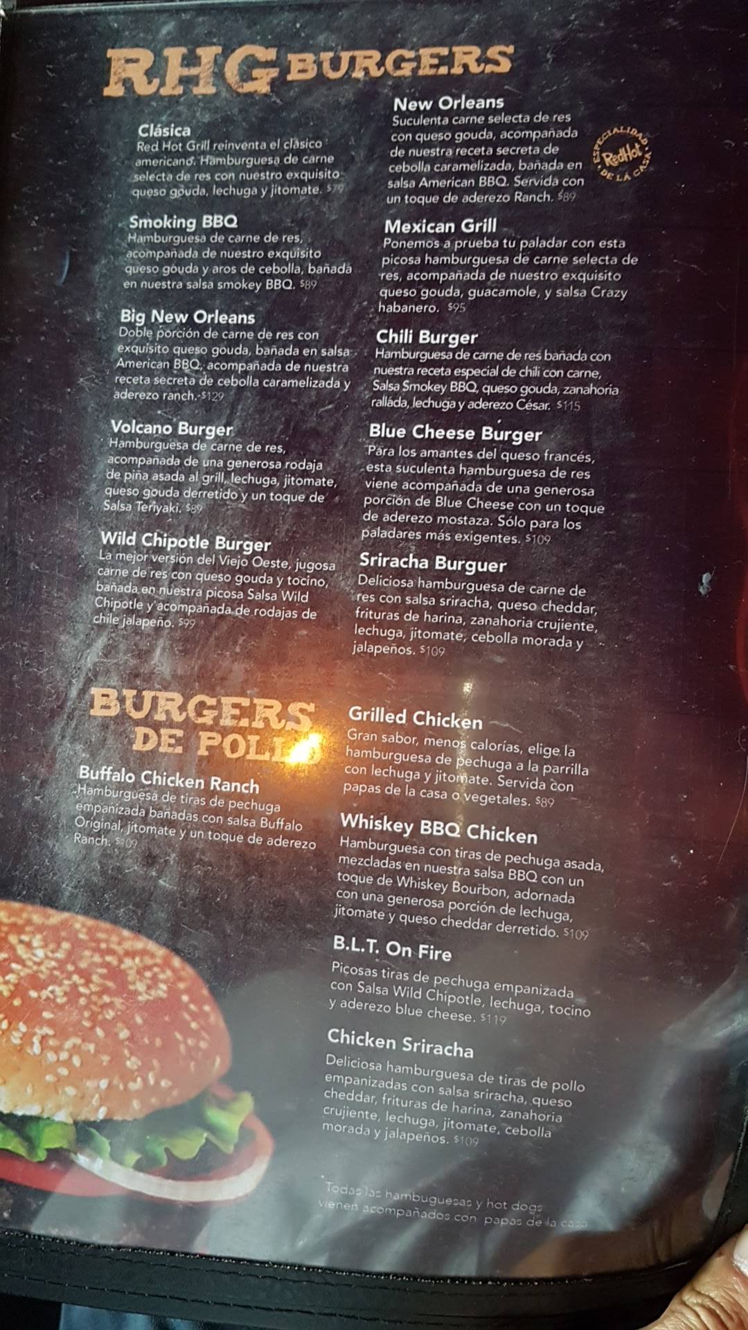 Carta del restaurante Red Hot Grill Ciudad Lázaro Cárdenas, Lázaro Cárdenas