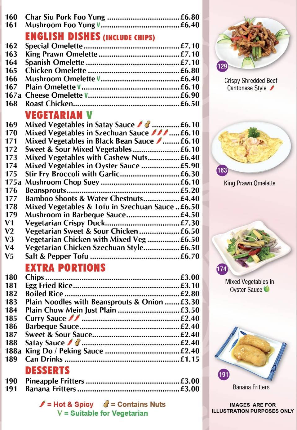 Menu at Leigh Sinton Chinese Take Away restaurant, Malvern