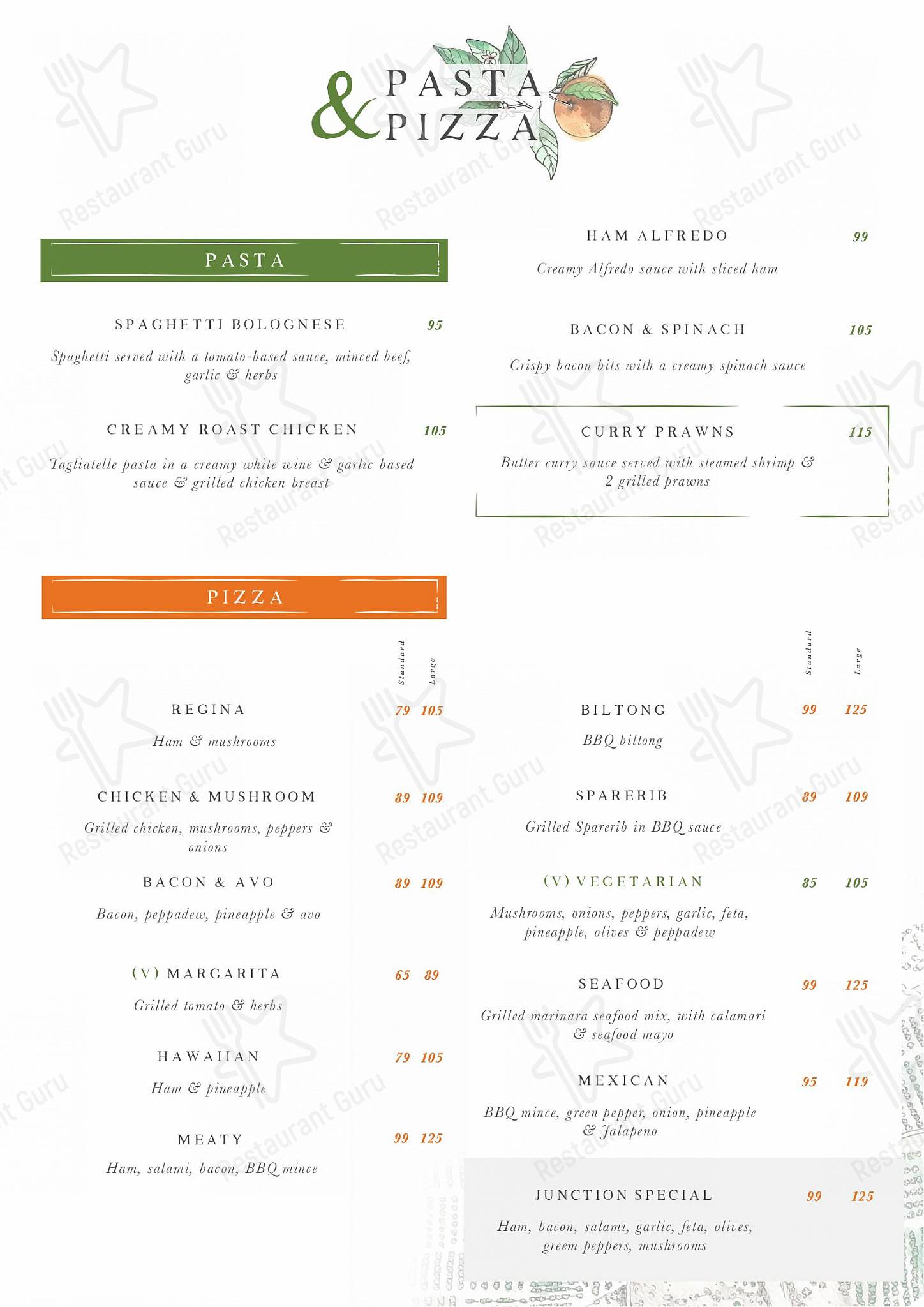 Menu at The Junction Restaurant, Letsitele