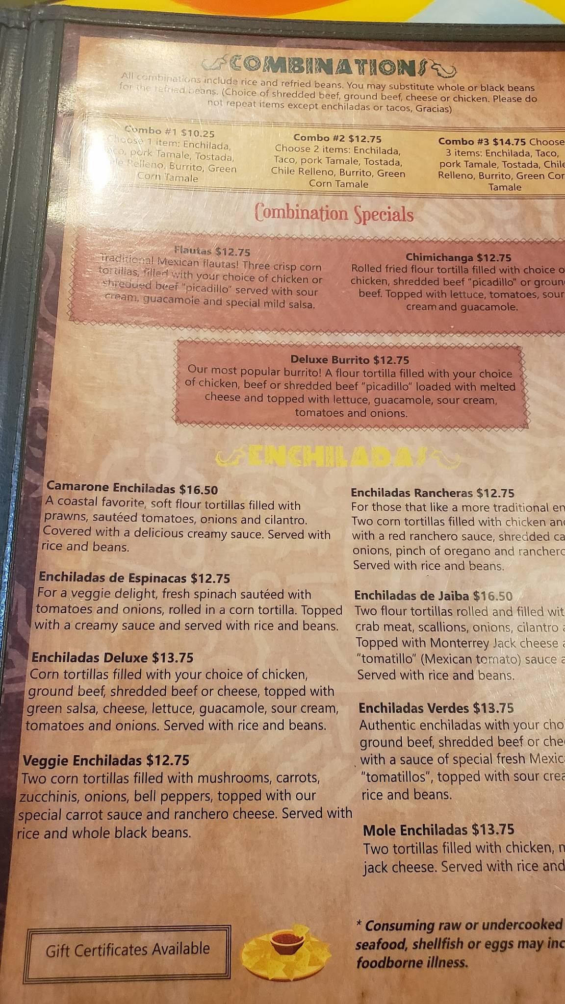 Menu at Lindo Mexico restaurant, Prescott, Gail Gardner Way #101