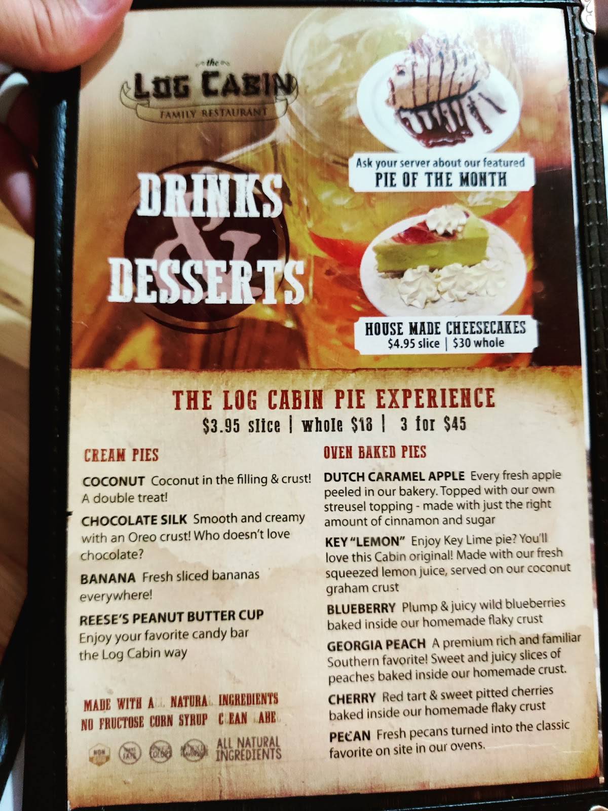 Menu at Log Cabin Family Restaurant, Baraboo, 8th St