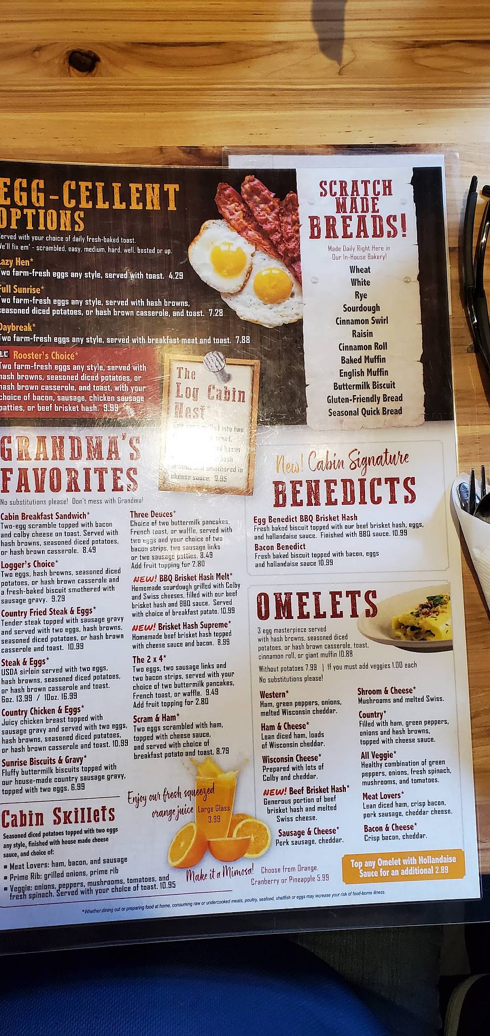 Menu at Log Cabin Family Restaurant, Baraboo, 8th St