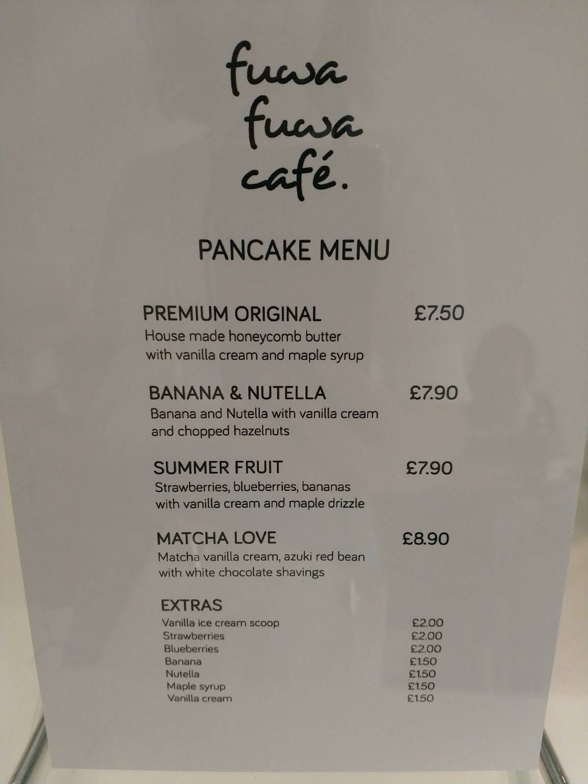Menu at Fuwa Fuwa Café - Bloomsbury restaurant, London