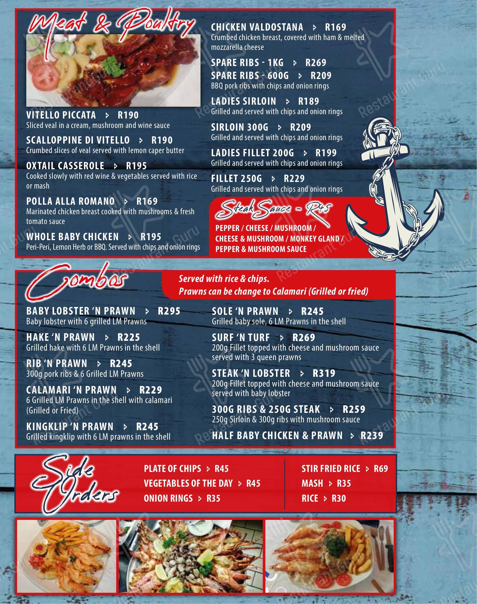 Menu at Lord Prawn Fish & Grill restaurant, Umhlanga