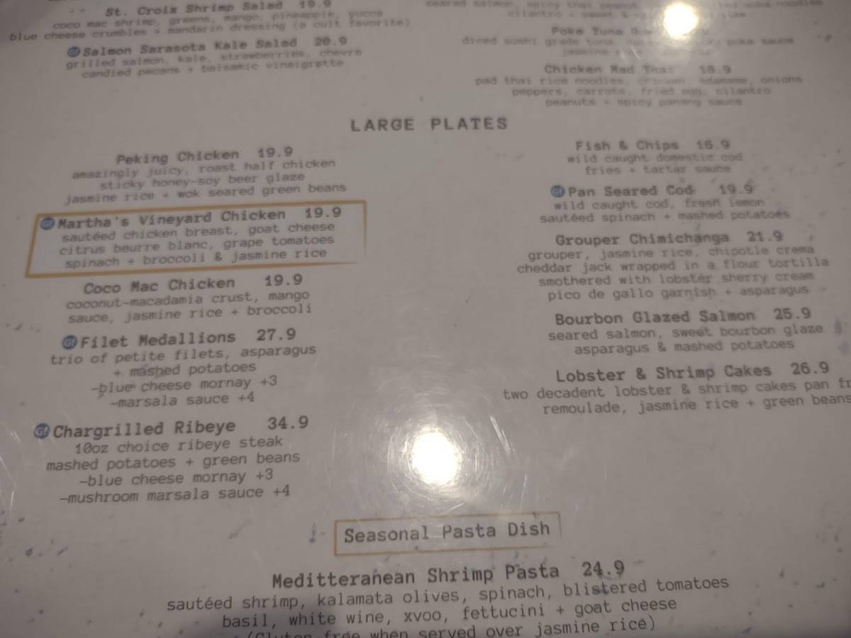 Menu at Madfish Grill pub & bar, Sarasota
