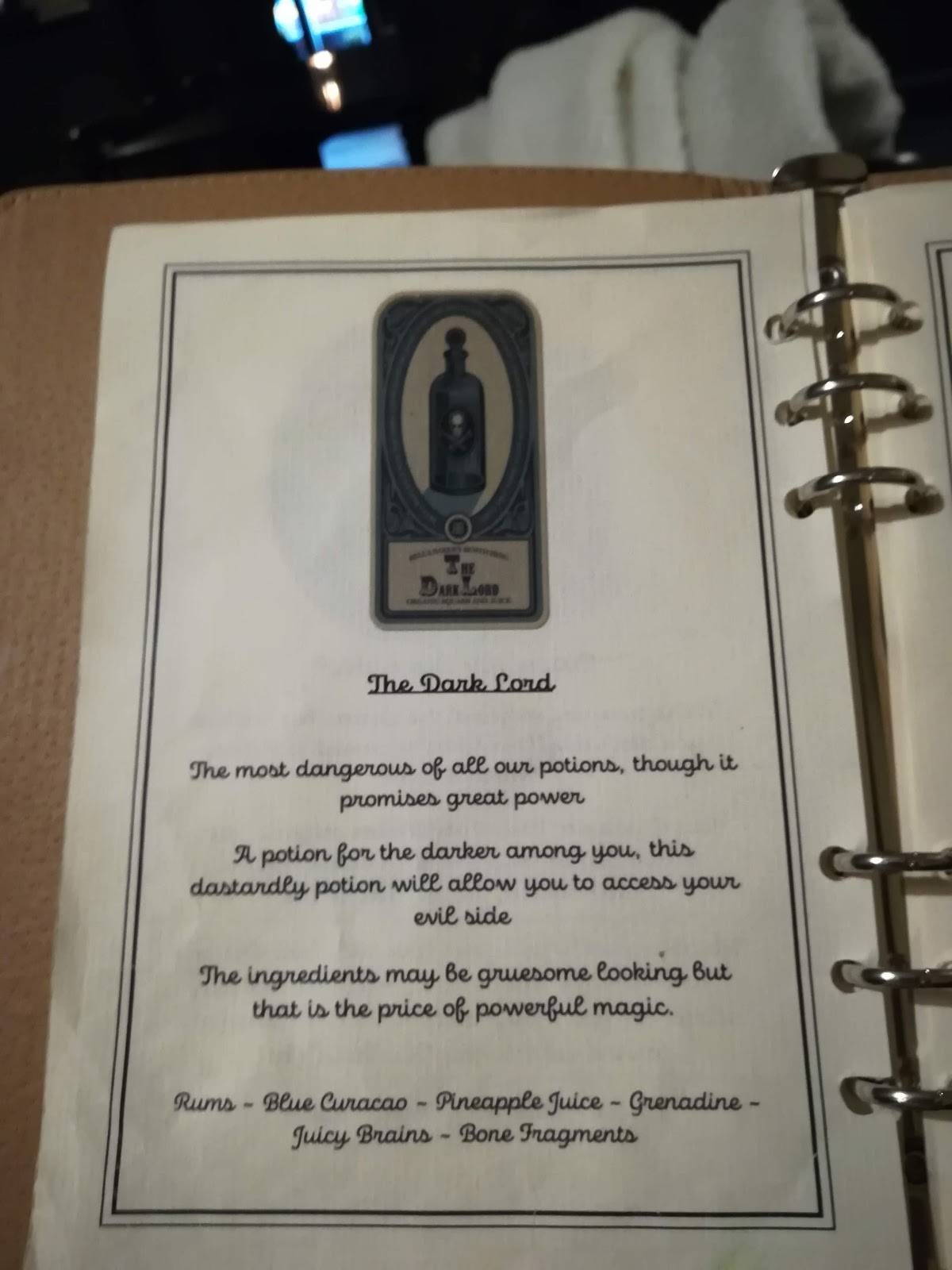 Menu at Magic Potions Tavern pub & bar, Edinburgh