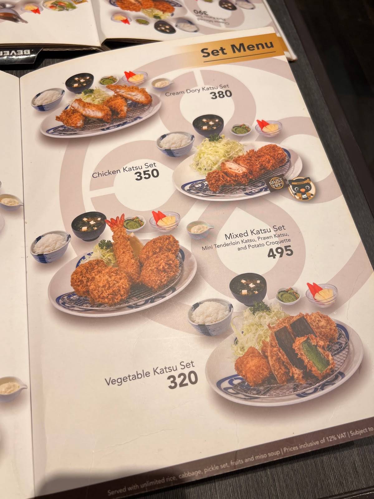 Menu at Maisen Tonkatsu - Shangri-La at the Fort pub & bar, Taguig