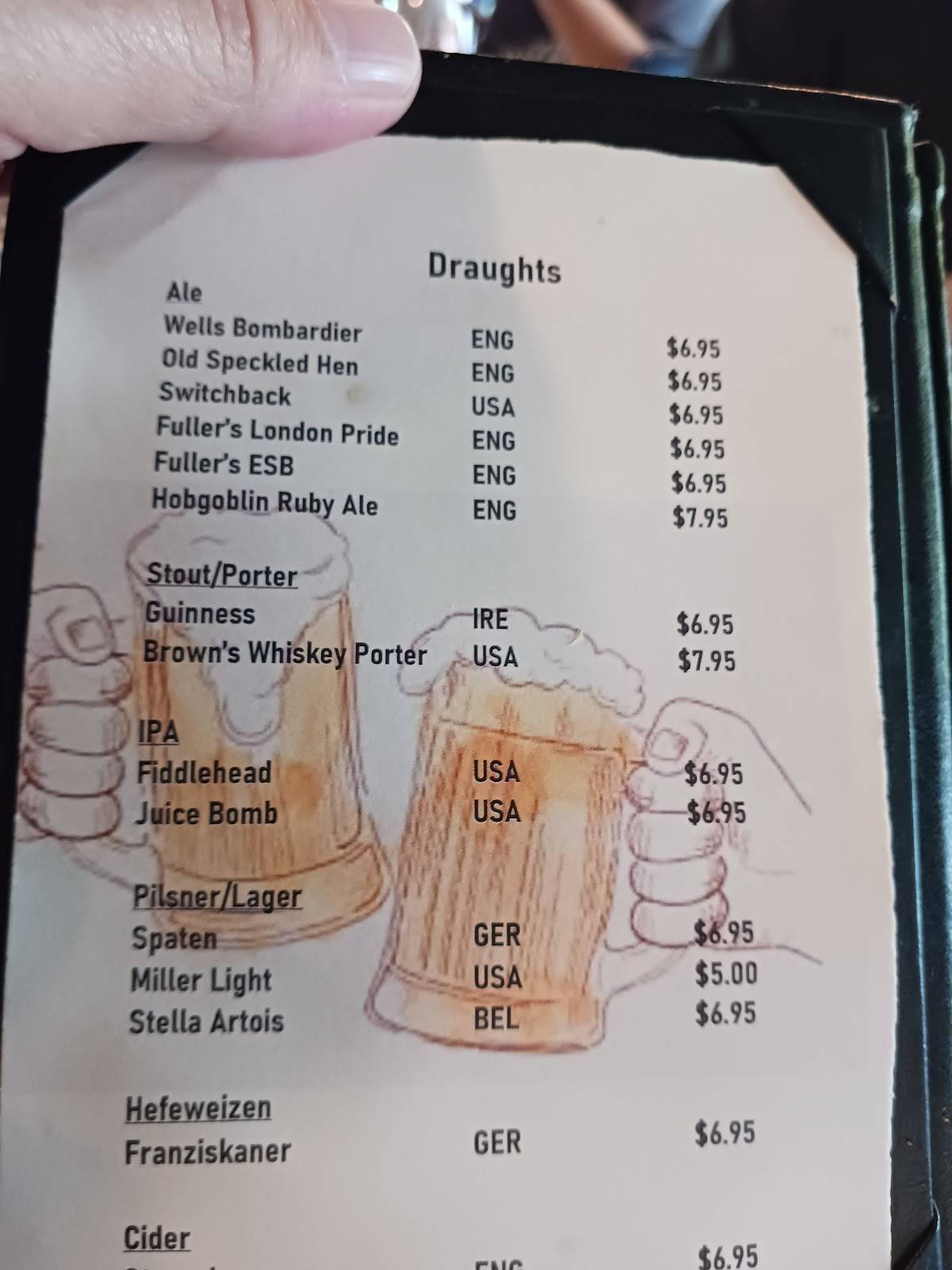 Menu at Man of Kent Tavern pub & bar, Hoosick