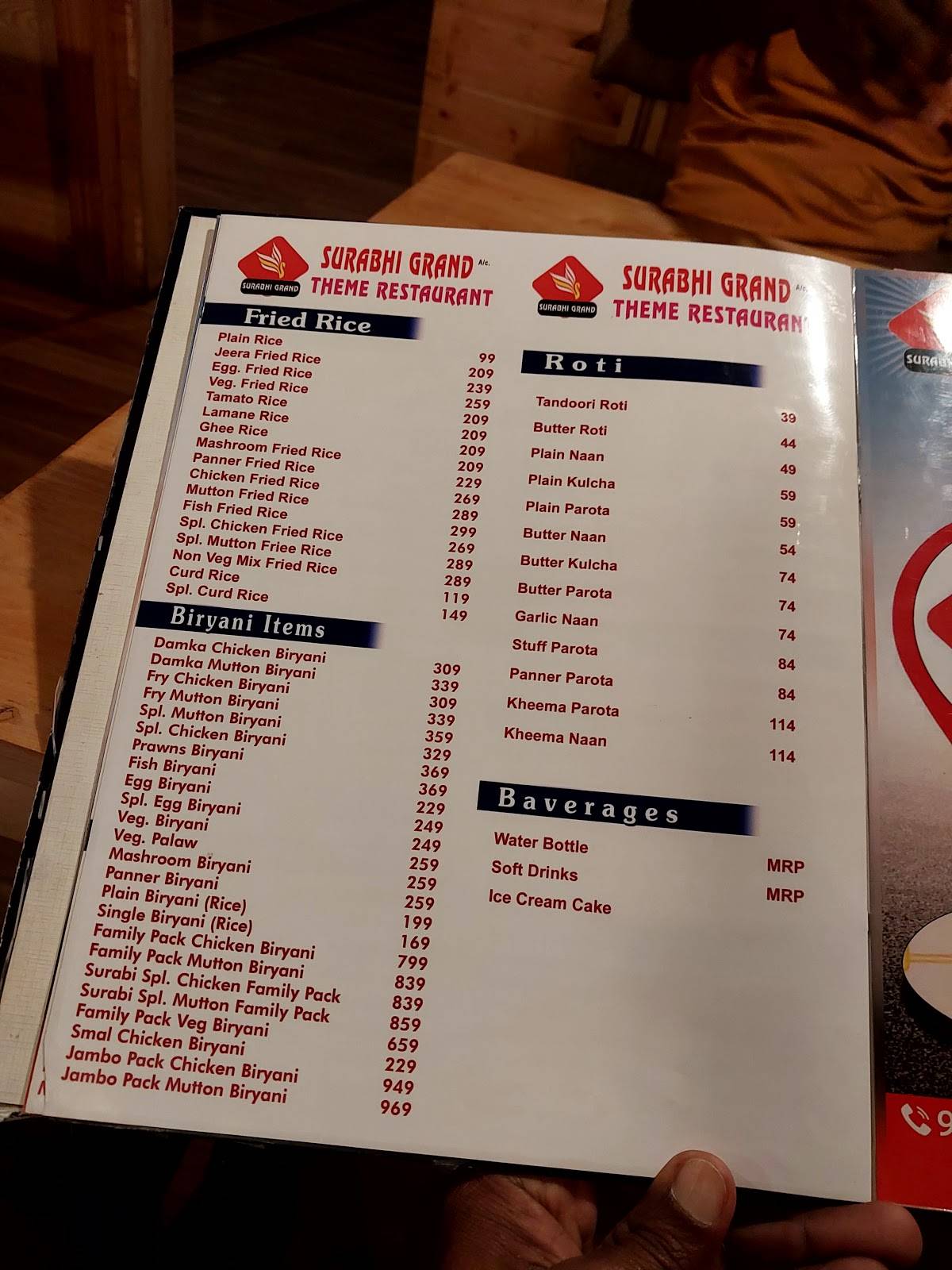 Menu at Surabhi Grand Multi Cuisine Restaurant, Mancherial
