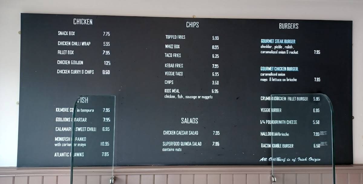 Menu at Mangans Traditional Fish & Chips fast food, Wexford