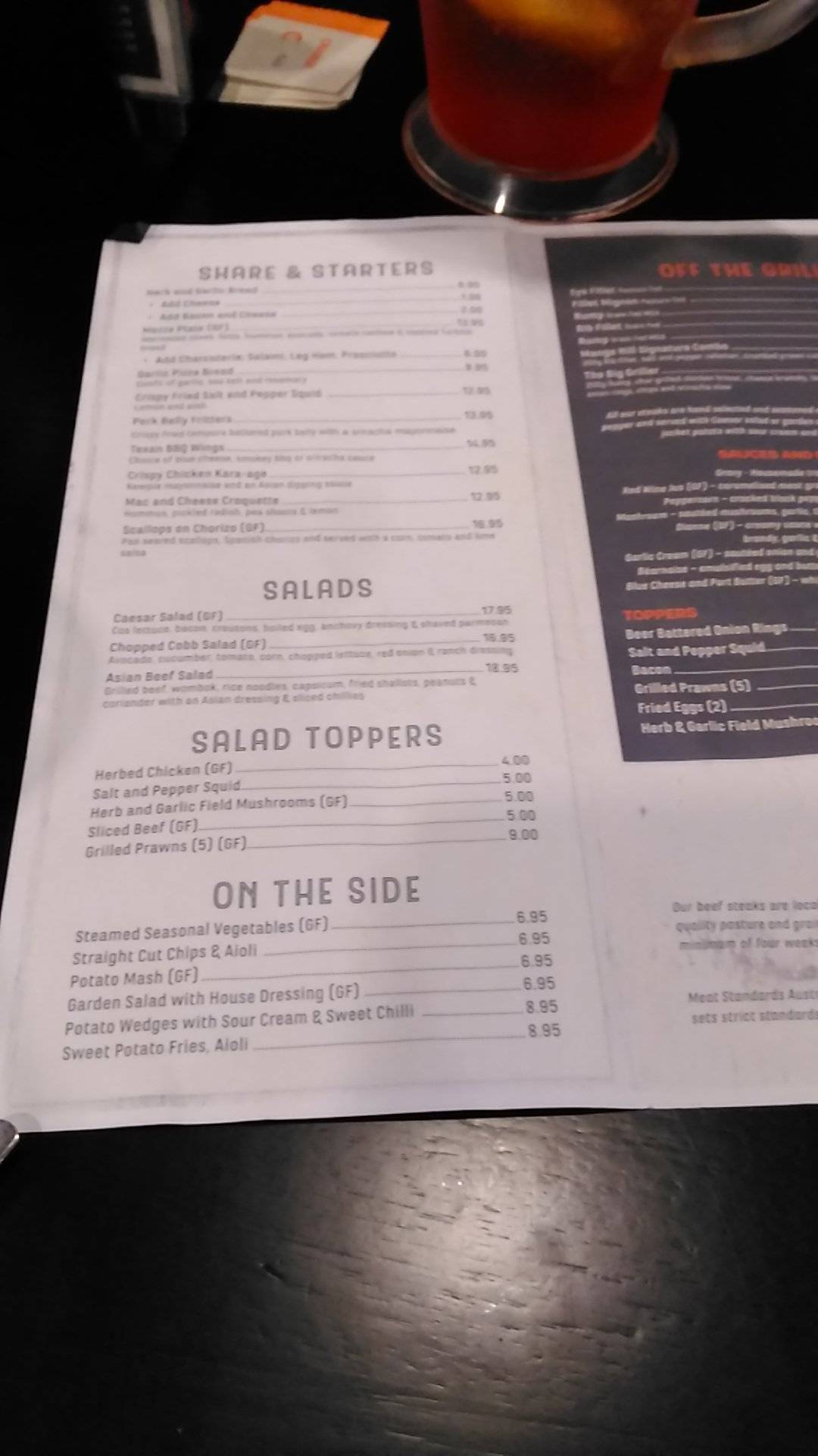 Menu at Mango Hill Tavern restaurant, Mango Hill