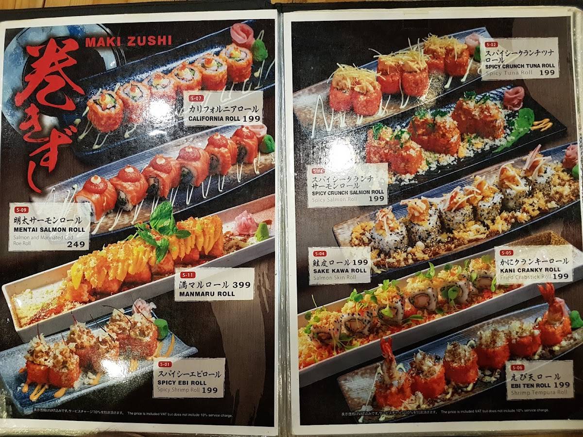 Menu at Manmaru Japanese Restaurant, Makati